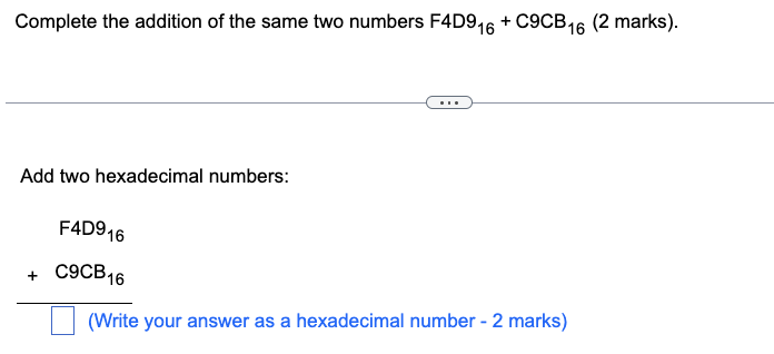 Solved Complete the addition of ﻿the same two numbers | Chegg.com