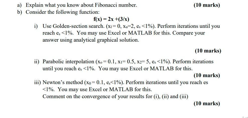 Solved a) Explain what you know about Fibonacci number. (10 | Chegg.com