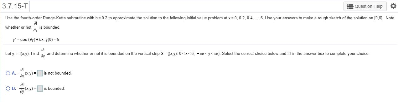 Solved 3.7.15-T Question Help Use the fourth-order | Chegg.com