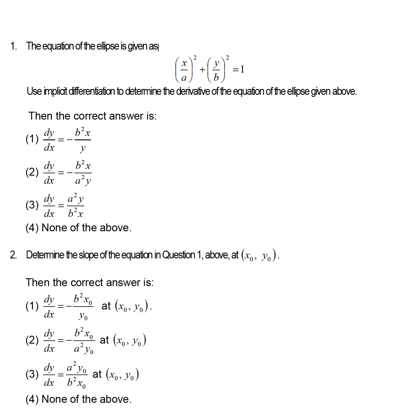 Solved 1. The equation of the ellipse is given as| 2 2 х + у | Chegg.com