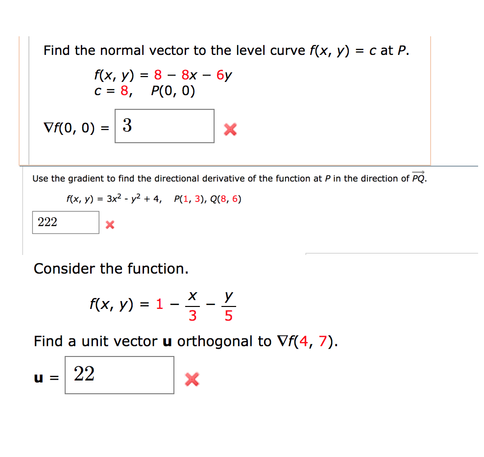 Solved Find The Normal Vector To The Level Curve F X Y C
