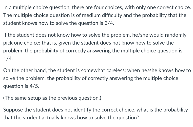 Solved In a multiple choice question, there are four | Chegg.com