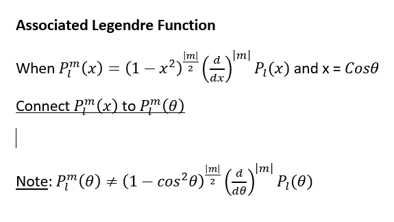 Solved Associated Legendre Function Im! d Im When PF"(x) = | Chegg.com