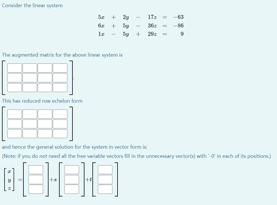 Solved Consider the linear system | Chegg.com