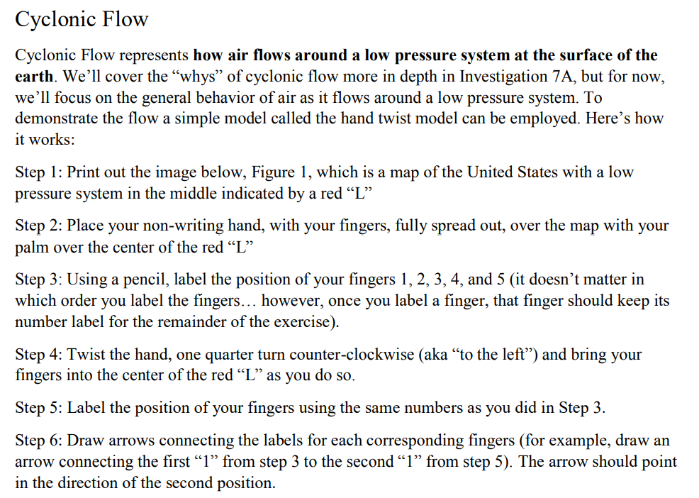 Solved Cyclonic Flow Cyclonic Flow represents how air flows | Chegg.com
