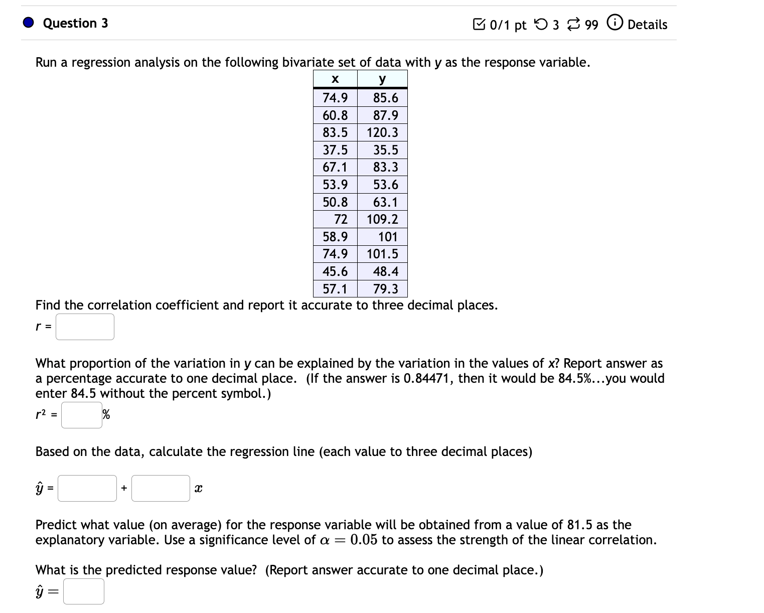Solved In a statistics course, a linear regression equation | Chegg.com