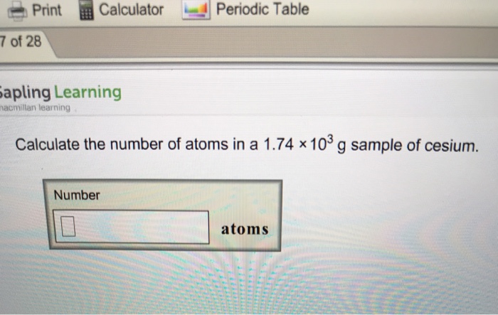 Solved Print CalculatorPeriodic Table 7 of 28 apling | Chegg.com