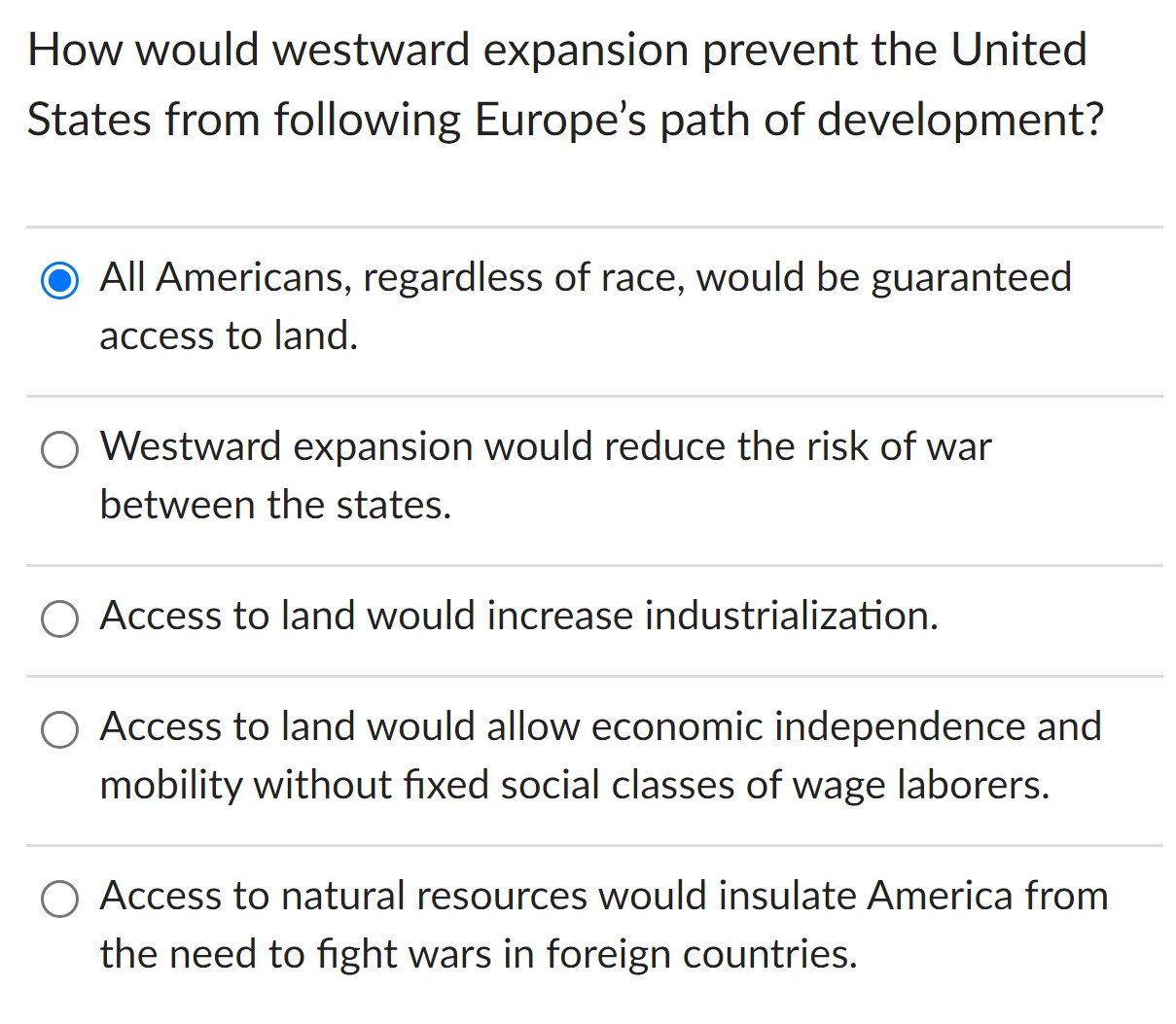 How would westward expansion prevent the United | Chegg.com