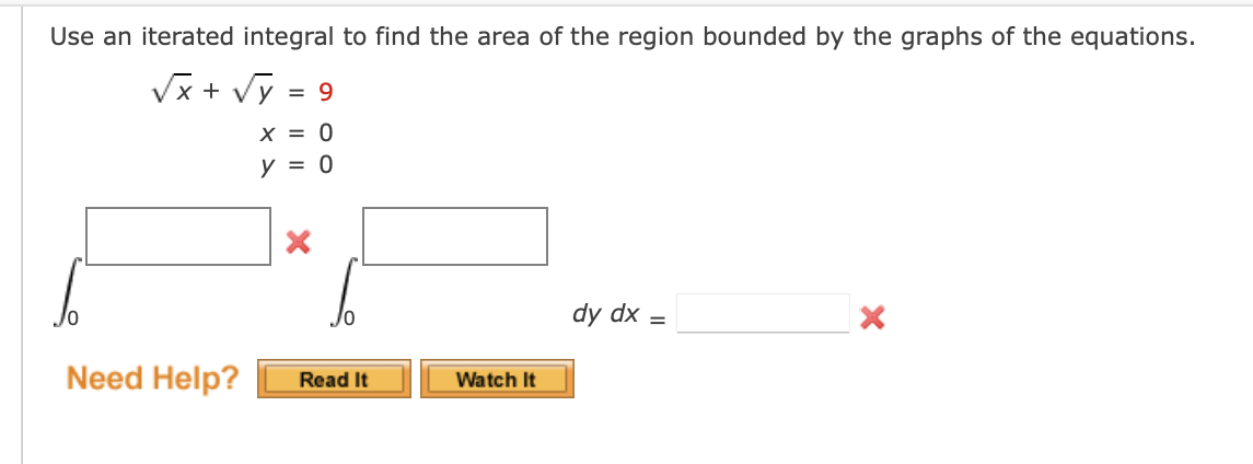 Solved Use an iterated integral to find the area of the | Chegg.com
