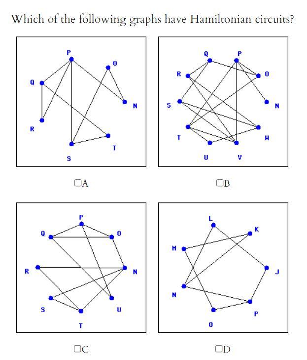 Solved Which of the following graphs have Hamiltonian | Chegg.com