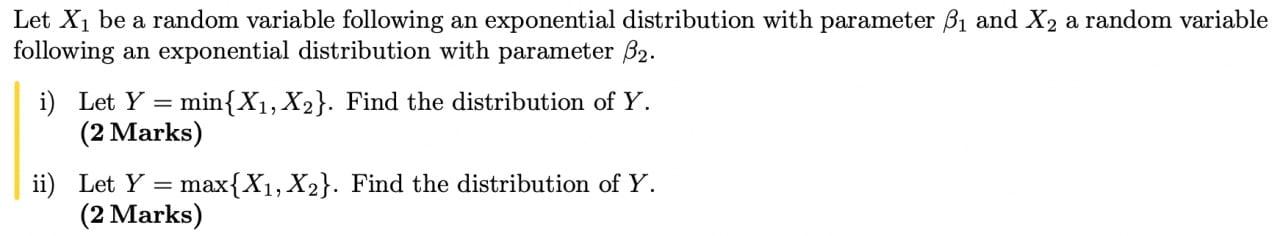Solved Let Xį be a random variable following an exponential | Chegg.com
