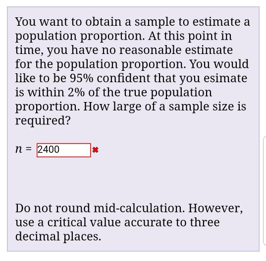 Solved You want to obtain a sample to estimate a population | Chegg.com