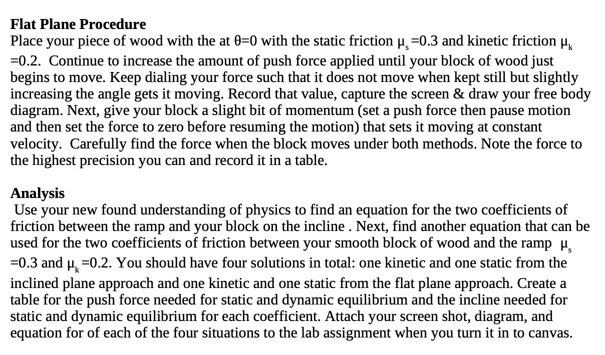 FRICTION LAB interactive Physics 3A : Lab #4 Abstract | Chegg.com