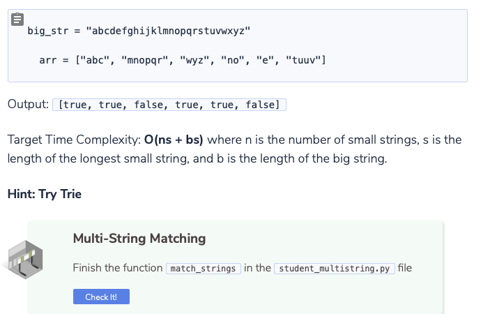 Solved Write a function that takes in a big string and an | Chegg.com