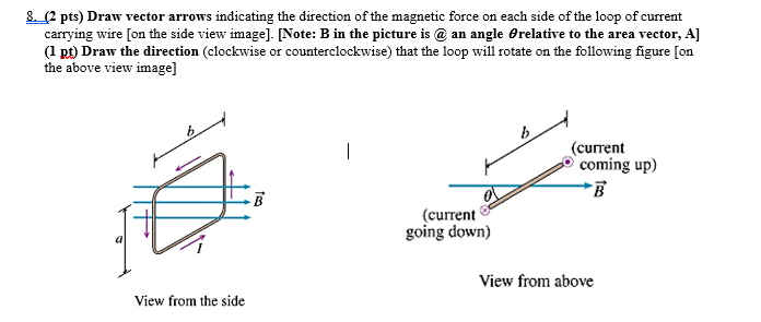 Solved 8_(2 pts) Draw vector arrows indicating the direction | Chegg.com