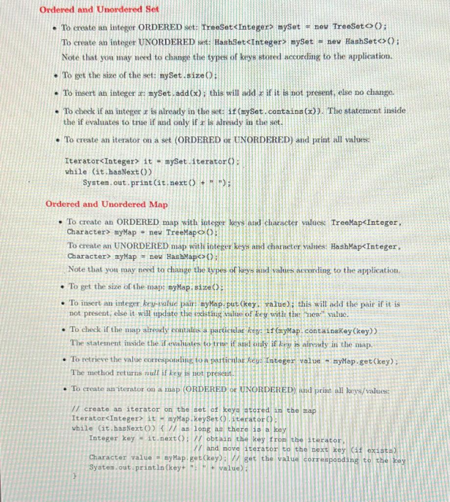 Solved Ordered and Unondered Set - To create un integer | Chegg.com