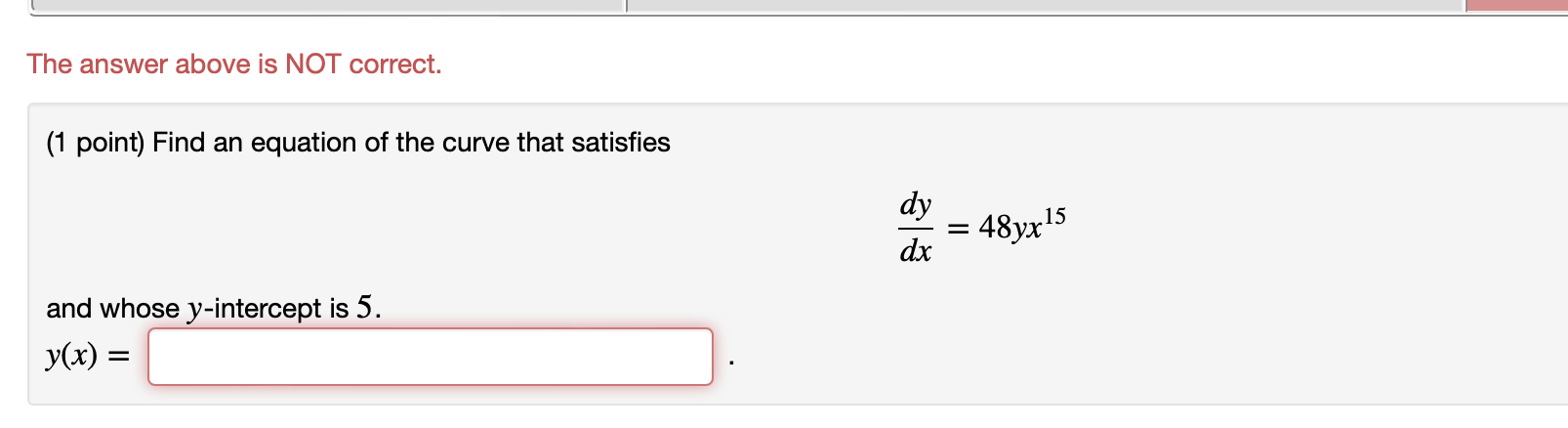 Solved The answer above is NOT correct. (1 point) Find an | Chegg.com