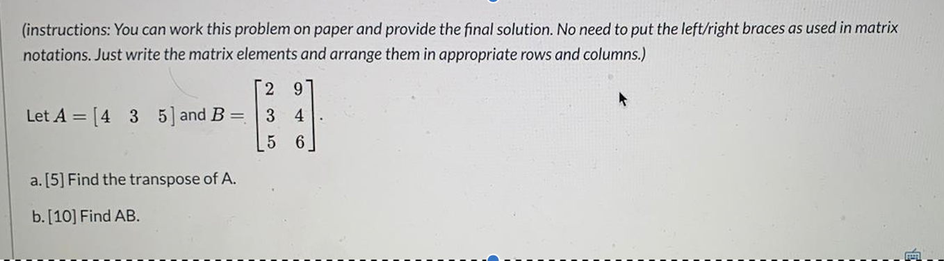 Solved (instructions: You can work this problem on paper and | Chegg.com