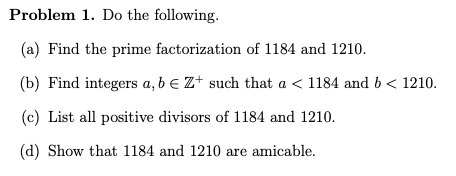 Solved Problem 1. Do the following. (a) Find the prime | Chegg.com