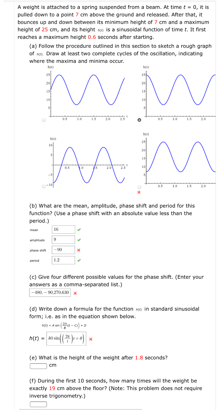 Solved A weight is attached to a spring suspended from a | Chegg.com