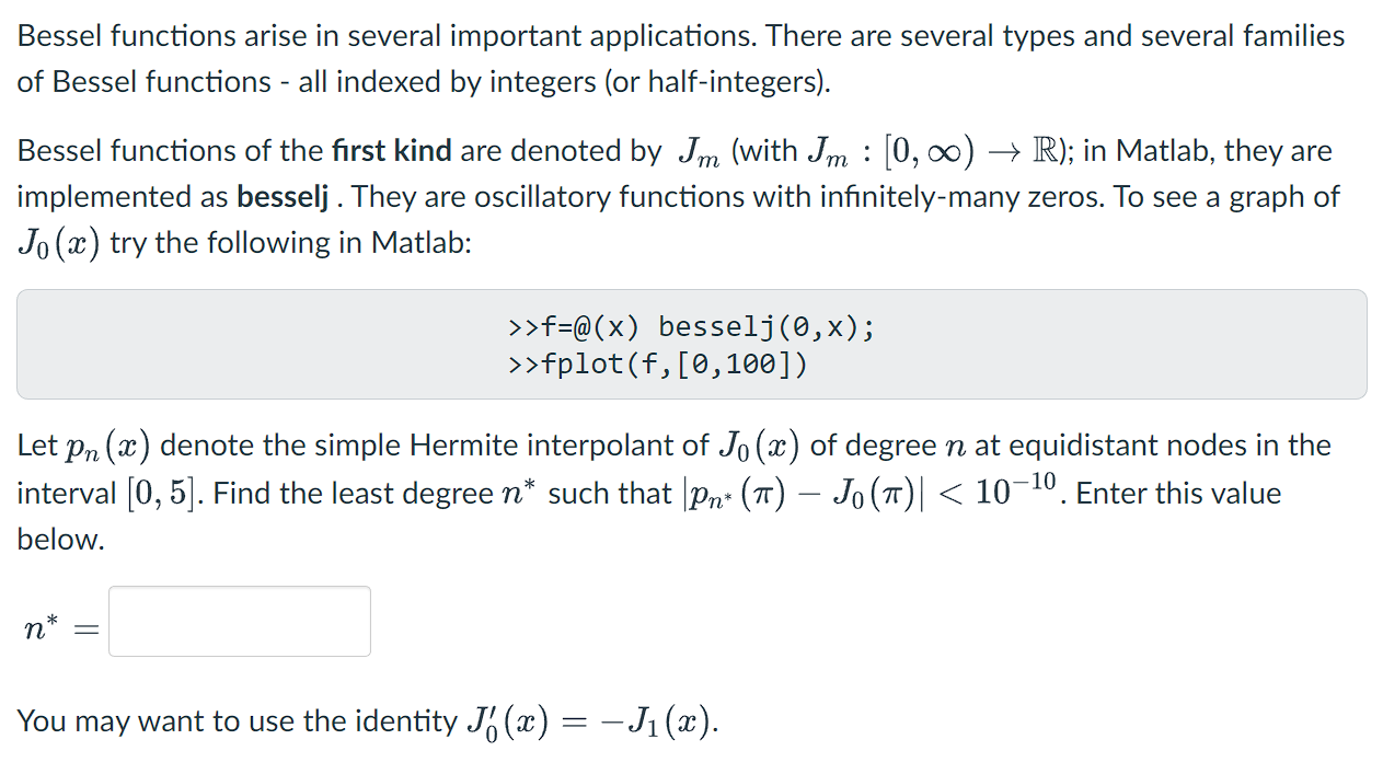 Solved Bessel functions arise in several important | Chegg.com