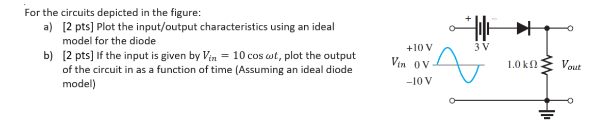 Solved For the circuits depicted in the figure: a) [2 pts] | Chegg.com