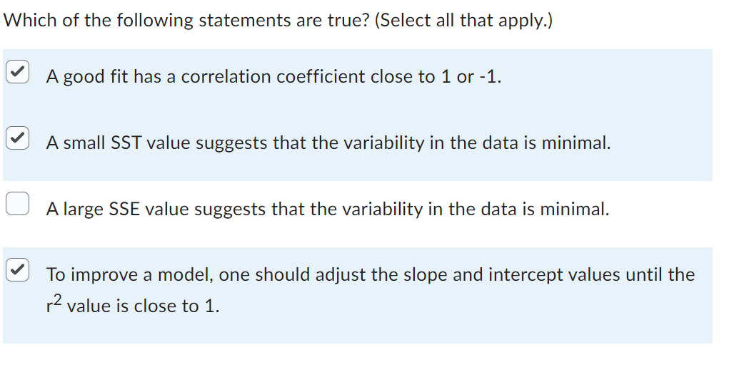 Solved Which of the following statements are true? (Select | Chegg.com