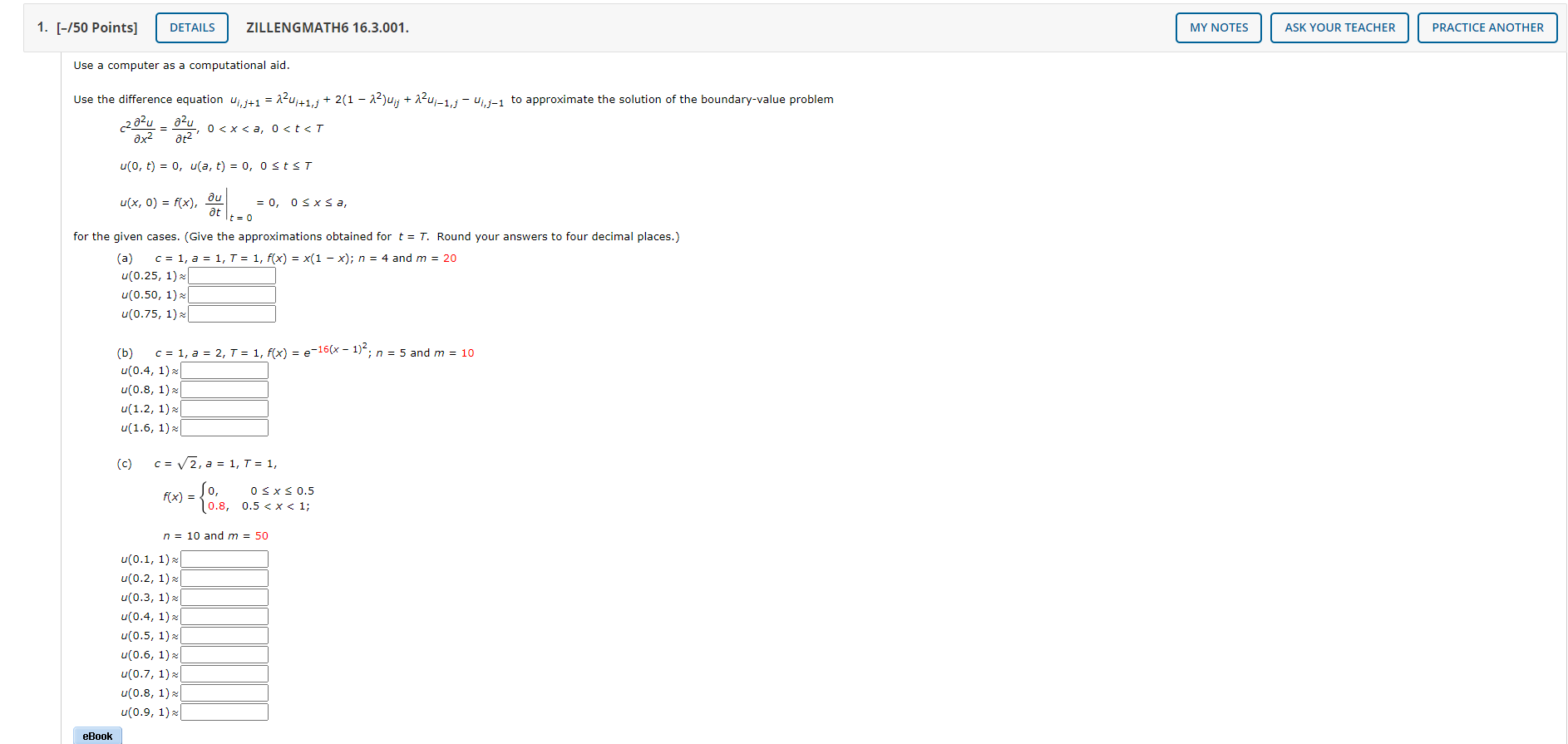 1. [-/50 Points] DETAILS ZILLENGMATH6 16.3.001. MY | Chegg.com