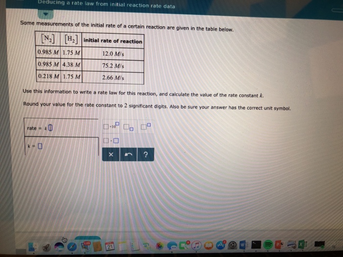 Solved Deducing a rate law from initial reaction rate data | Chegg.com
