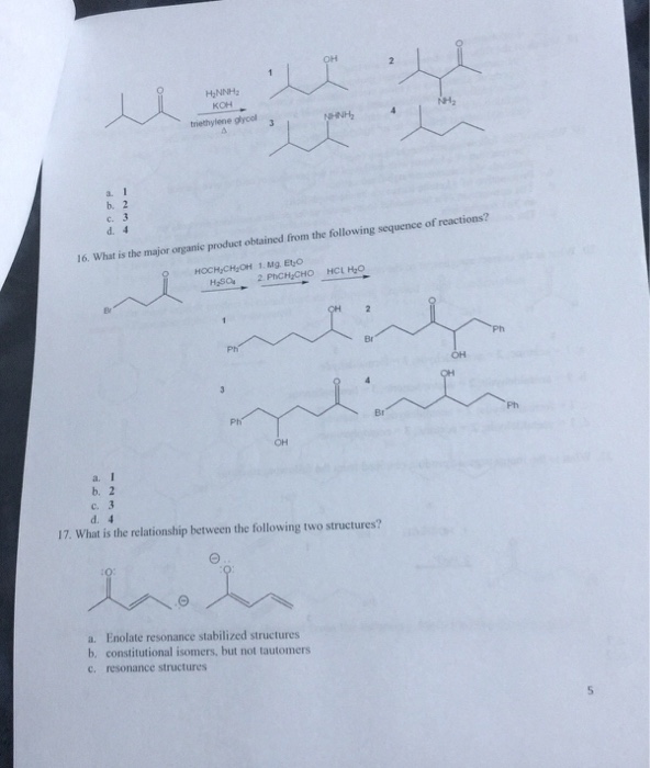 Solved CHEM 232 Practice TEST II 15, 16, 19, and 24 Multiple | Chegg.com