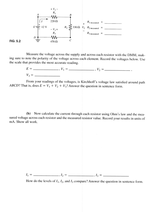Solved Use the following values of measured resistances" R1 | Chegg.com