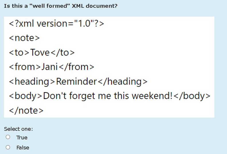 Solved Is this a "well formed" XML document? > | Chegg.com