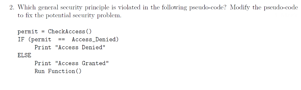 Solved 2. Which general security principle is violated in | Chegg.com