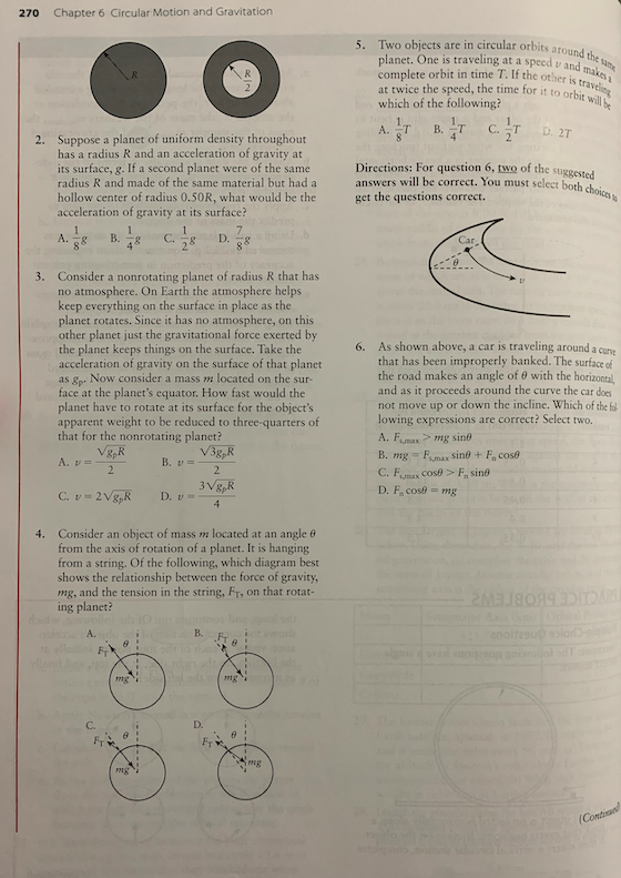 Solved 270 Chapter 6 Circular Motion and Gravitation 5. and | Chegg.com