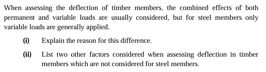 Solved code class="asciimath">When assessing the deflection | Chegg.com
