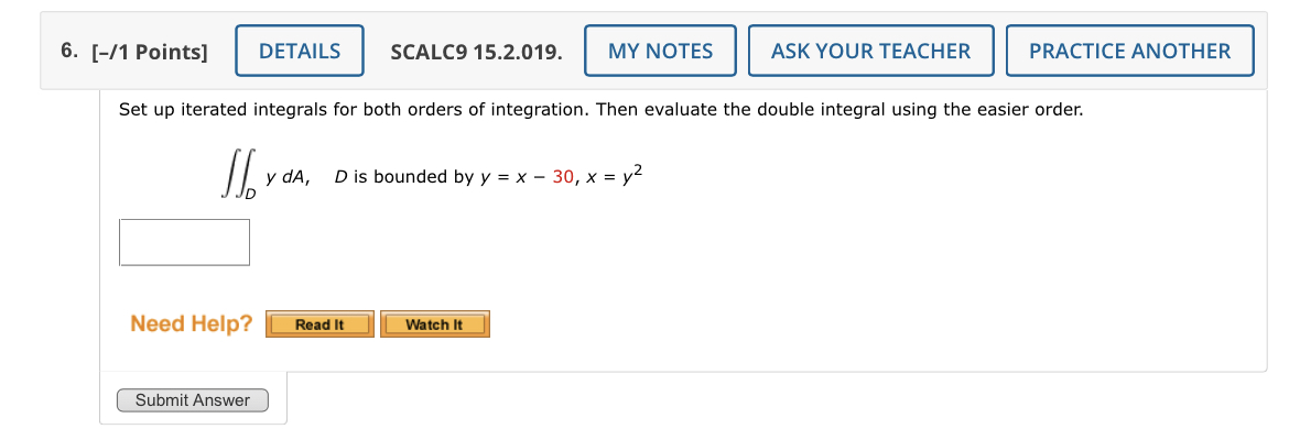 Solved Set up iterated integrals for both orders of | Chegg.com