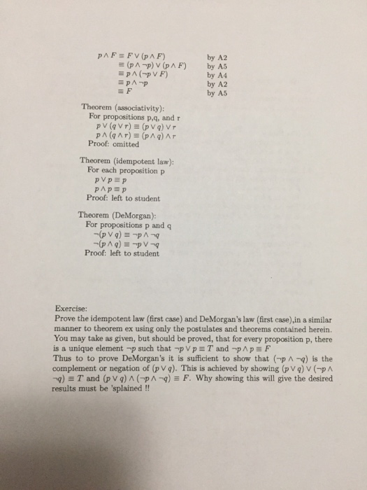 Solved We can consider our propositional calculus a Boolean | Chegg.com