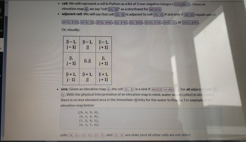 Solved The first parameter represents an elevation map. The | Chegg.com
