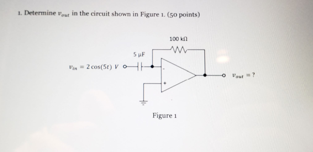 Solved 1. Determine vout in the circuit shown in Figure 1. | Chegg.com