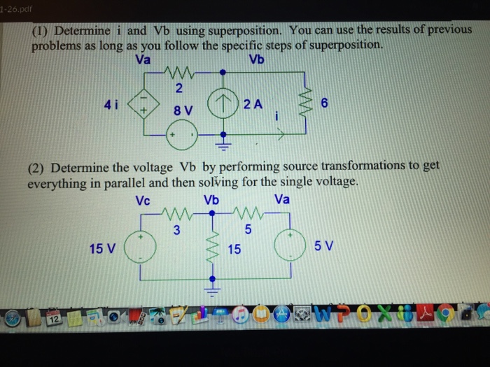 Solved Determine i and Vb using superposition. You can use | Chegg.com