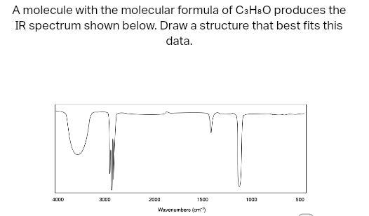 Solved A molecule with the molecular formula of C3H8O | Chegg.com