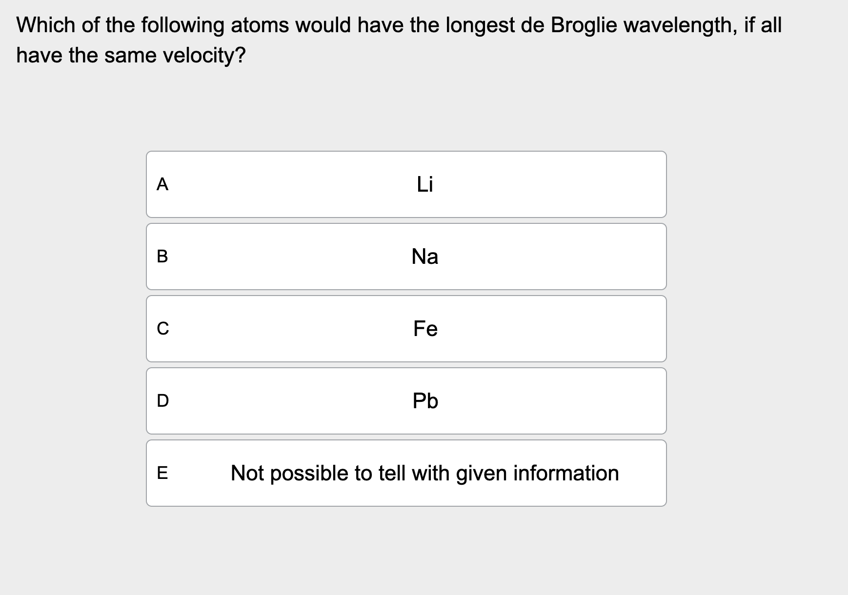 Solved Which of the following atoms would have the longest | Chegg.com