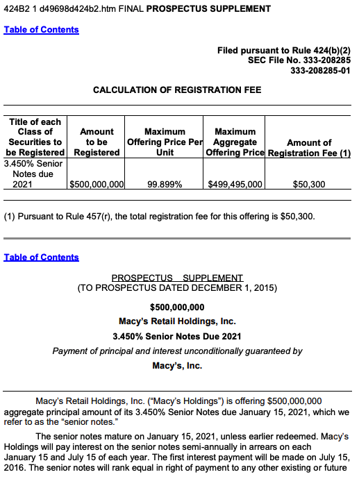 Case 1 Debt Footnote Macy's The purpose of this case | Chegg.com