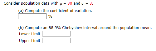 Solved Consider population data with u = 30 and o = 3. (a) | Chegg.com