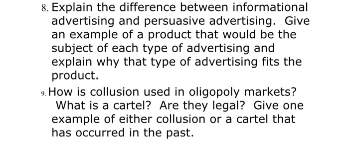 Solved 8. Explain the difference between informational | Chegg.com