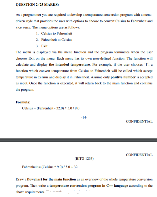 Solved QUESTION 2 (25 MARKS) As a programmer you are | Chegg.com