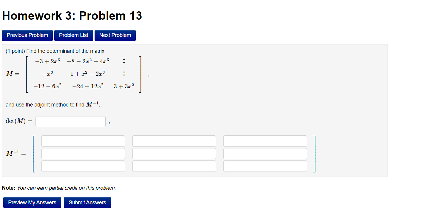 Solved Homework 3 Problem 13 Previous Problem Problem List 4038
