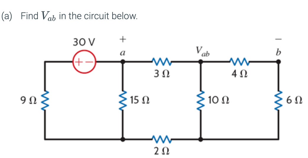 Solved (a) Find Vab in the circuit below. | Chegg.com