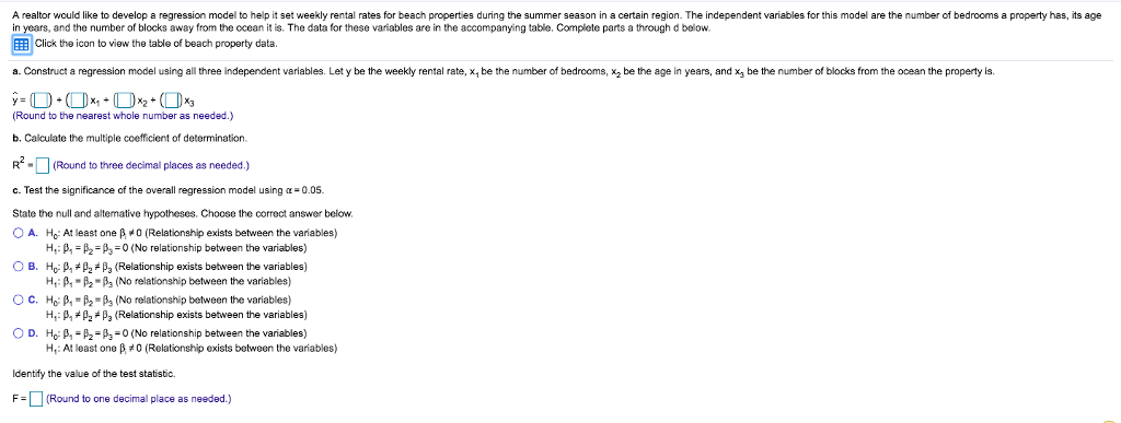 Solved b. Calculate the multiple coefficient of | Chegg.com