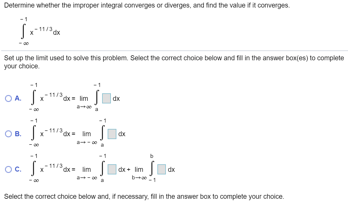 Solved Determine whether the improper integral converges or | Chegg.com